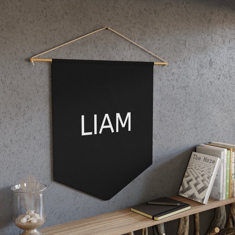 Black and White Wall Pennant | Custom Name Personalized Pennant ...