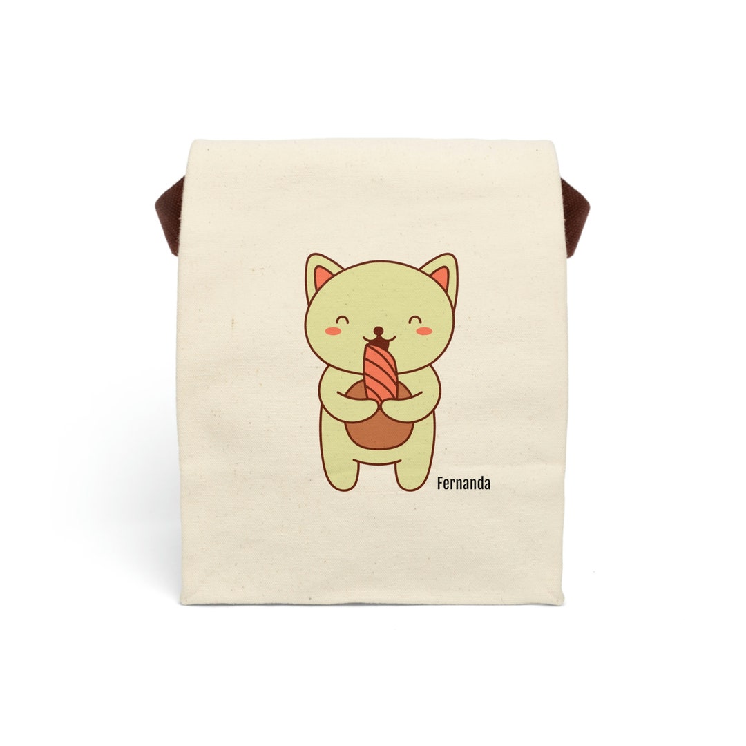 Cat Lunch Bag-cute Cat Personalized Lunch Bag With Strap-personalized ...