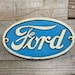 FORD Logo Oval Cast Iron Wall Plaque Antiqued Distressed Blue - Etsy