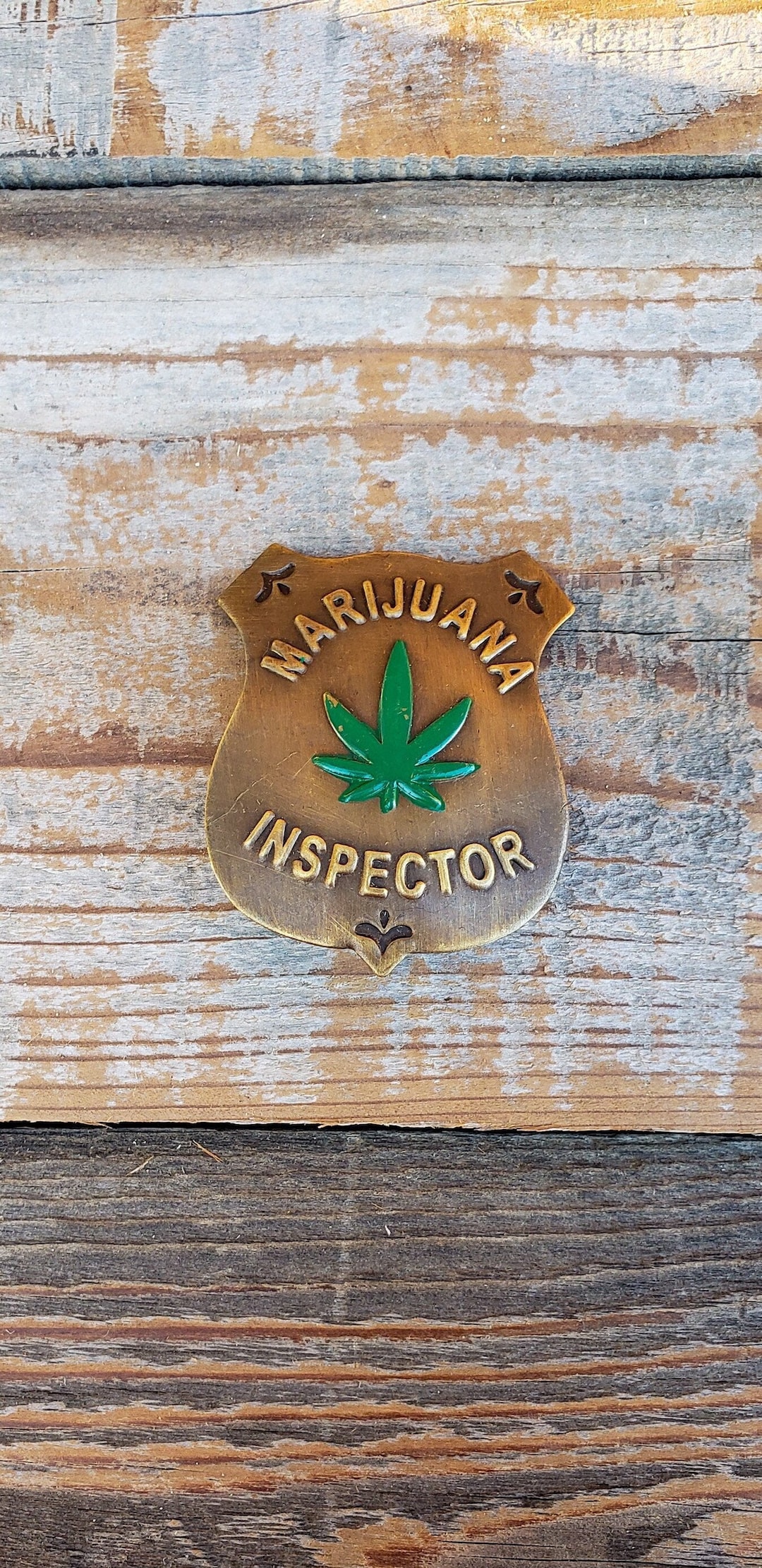 Solid Brass Marijuana Inspector Badge - 420 Pin- Cannabis Culture ...