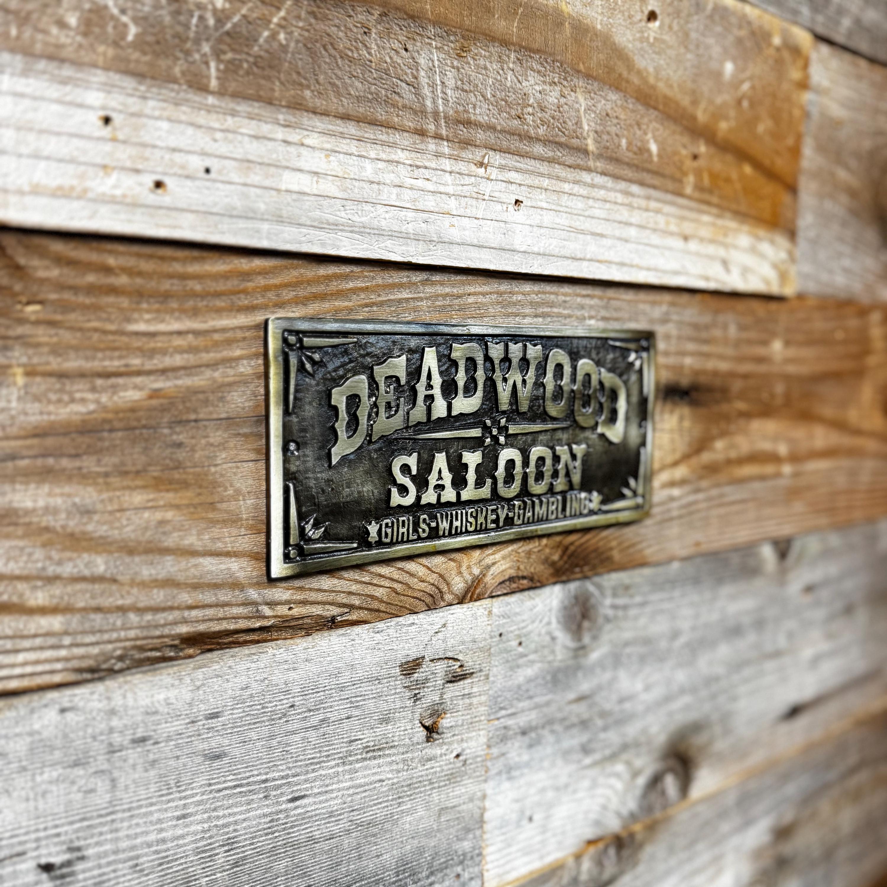 Deadwood Saloon Girls Whiskey Gambling Plaque (7.5” X 3.5”), Aluminum ...