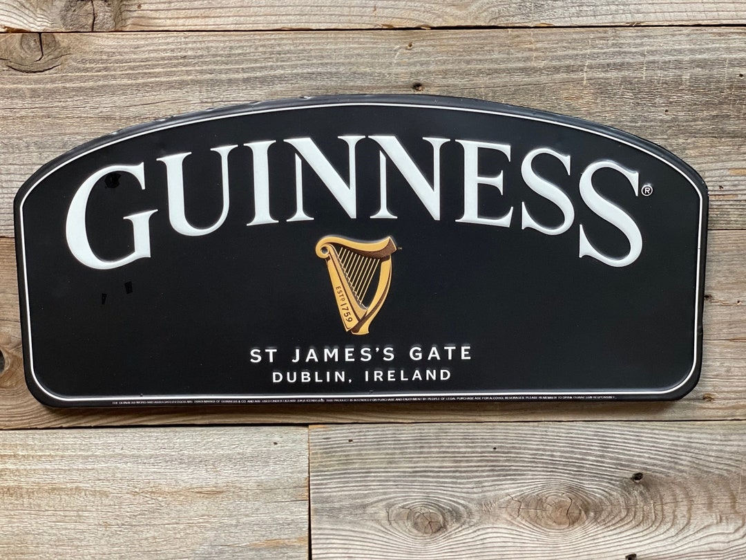 Guinness Embossed and Shaped Metal Sign - Etsy