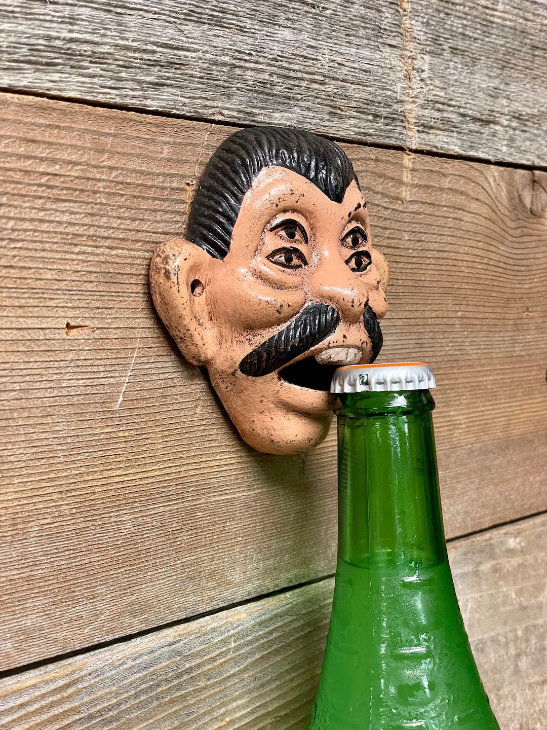 Cast Iron Four Eyed Drunk “pepe or Machete” Wall Mount Bottle Opener - Etsy
