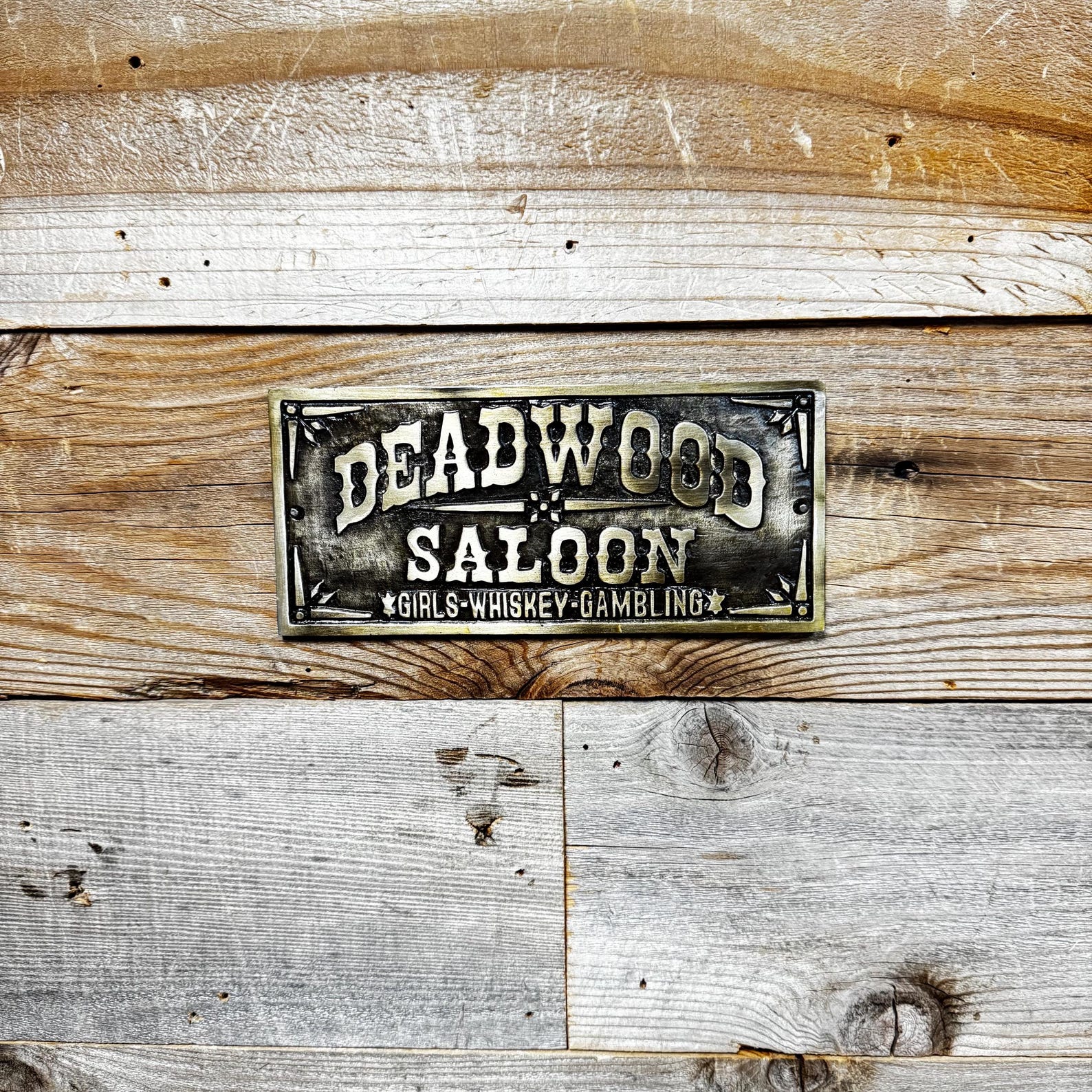 Deadwood Saloon Girls Whiskey Gambling Plaque (7.5” X 3.5”), Aluminum ...