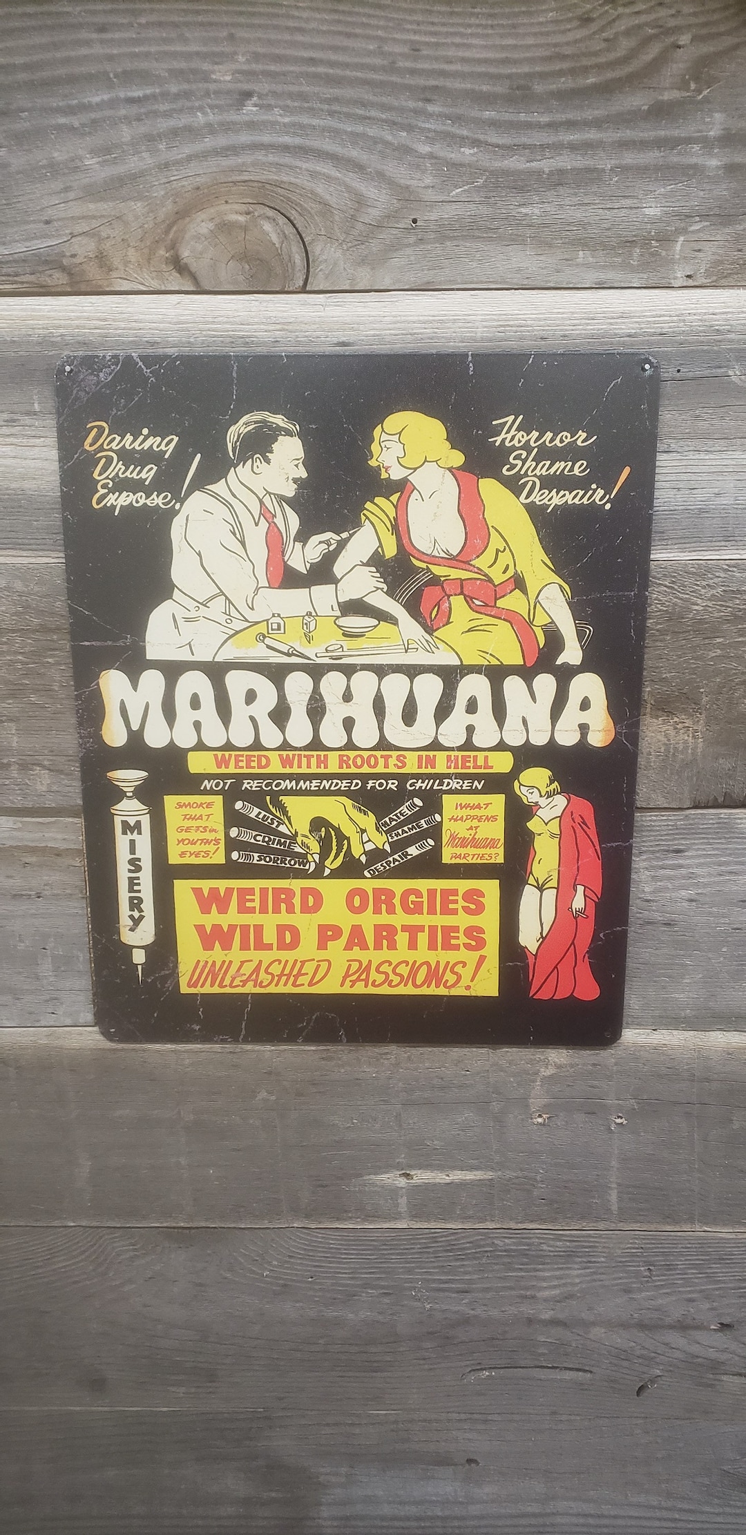 Marijuana Propaganda Cannabis Culture , Vintage Looking Funny Warning ... Marijuana Propaganda Cannabis Culture , Vintage Looking Funny Warning ...