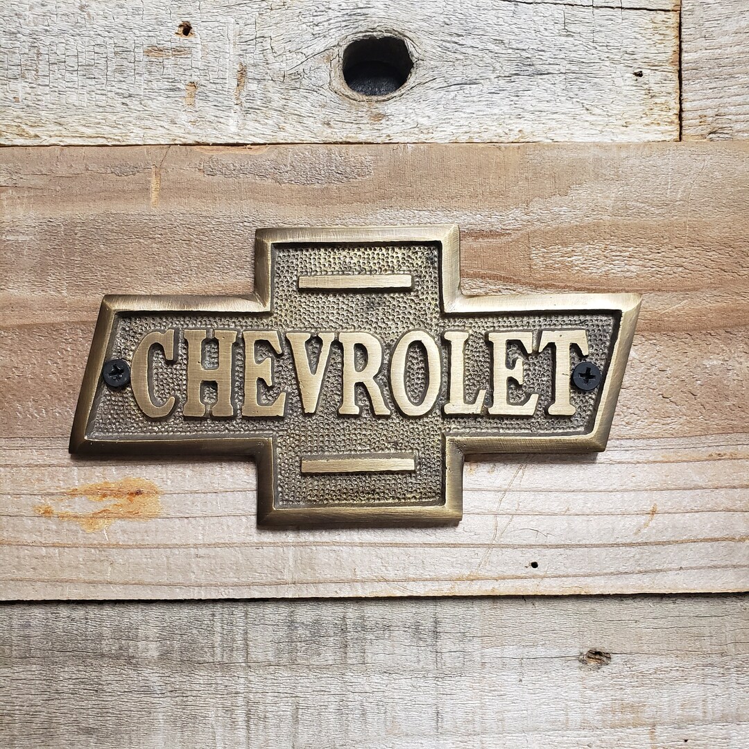 Chevrolet Brass Bowtie Sign Plaque - Etsy
