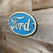 FORD Logo Oval Cast Iron Wall Plaque Antiqued Distressed Blue - Etsy