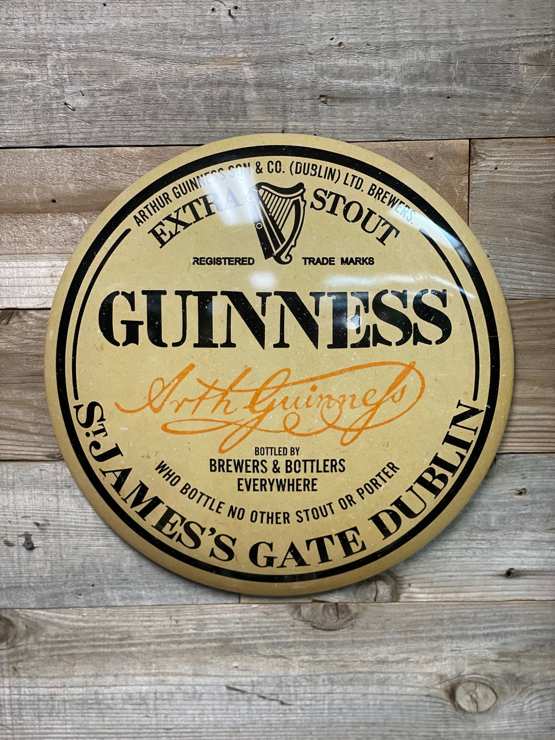 Large Guinness Beer Logo Round Domed Shaped Metal Sign Wall Decor - Etsy