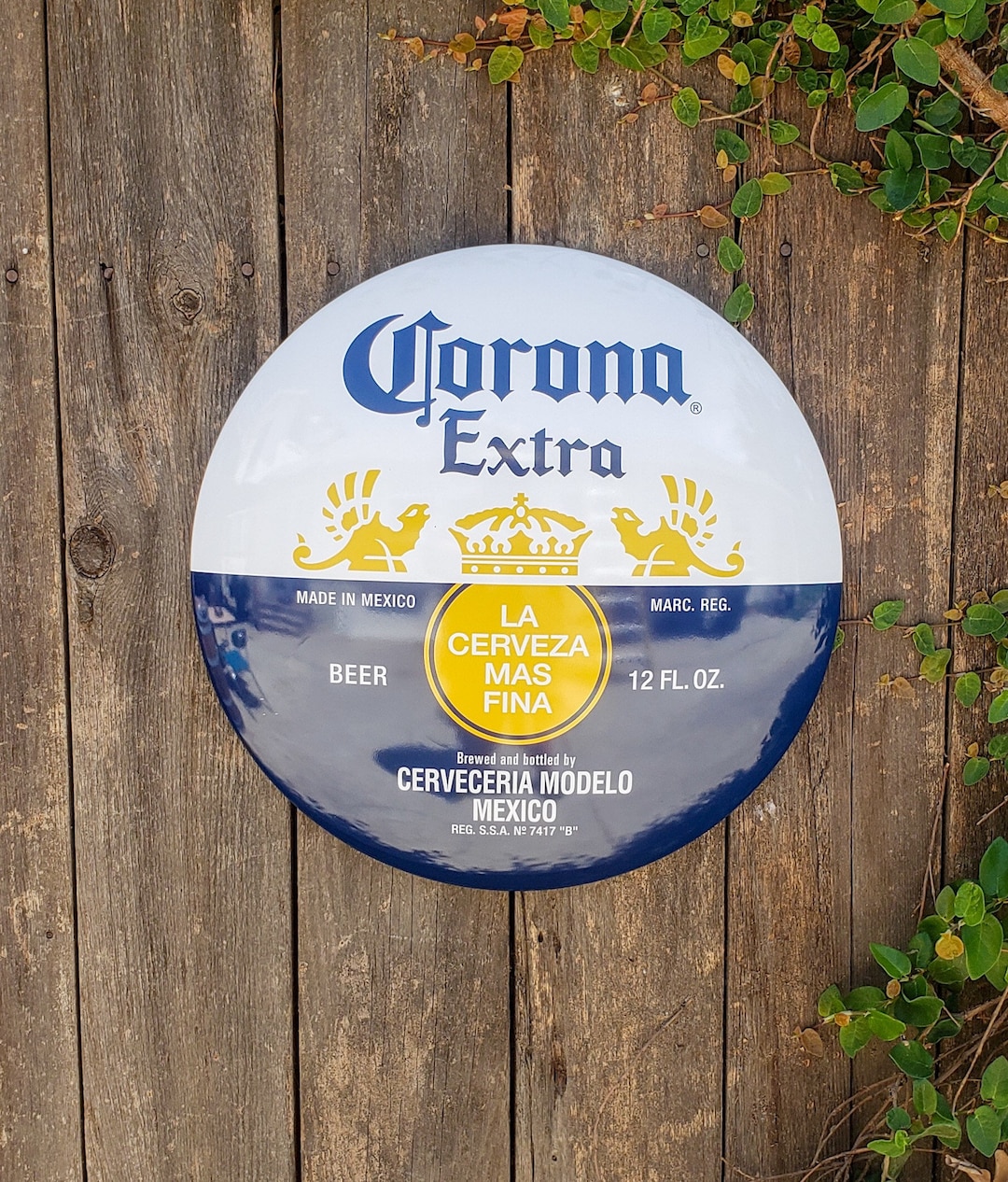 Corona Logo Round Domed Shaped Metal Sign - Etsy