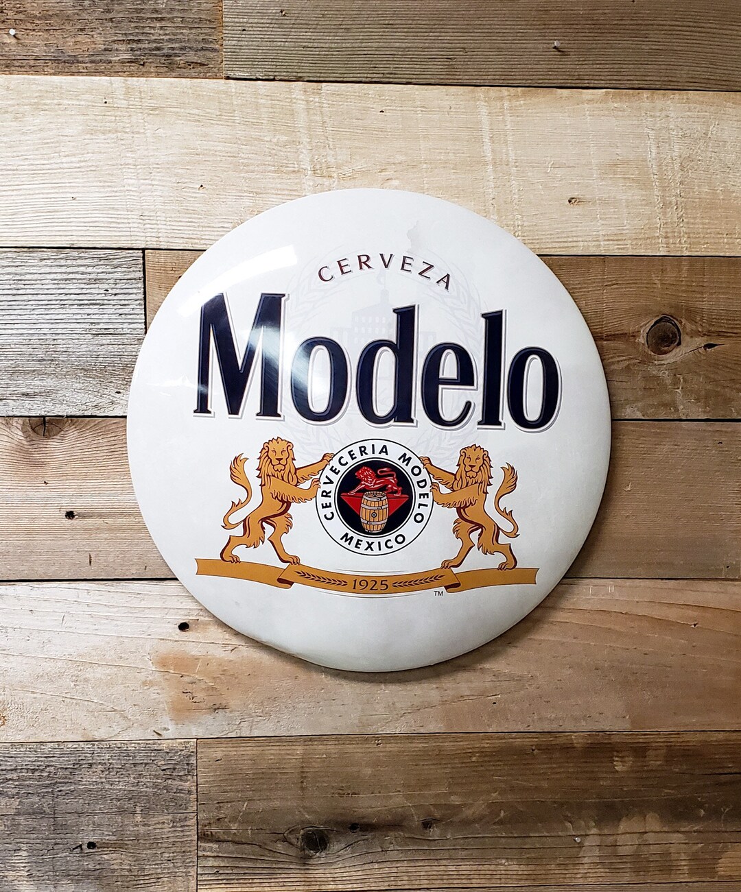 Modelo Seal Logo Round Domed Shaped Metal Sign - Etsy