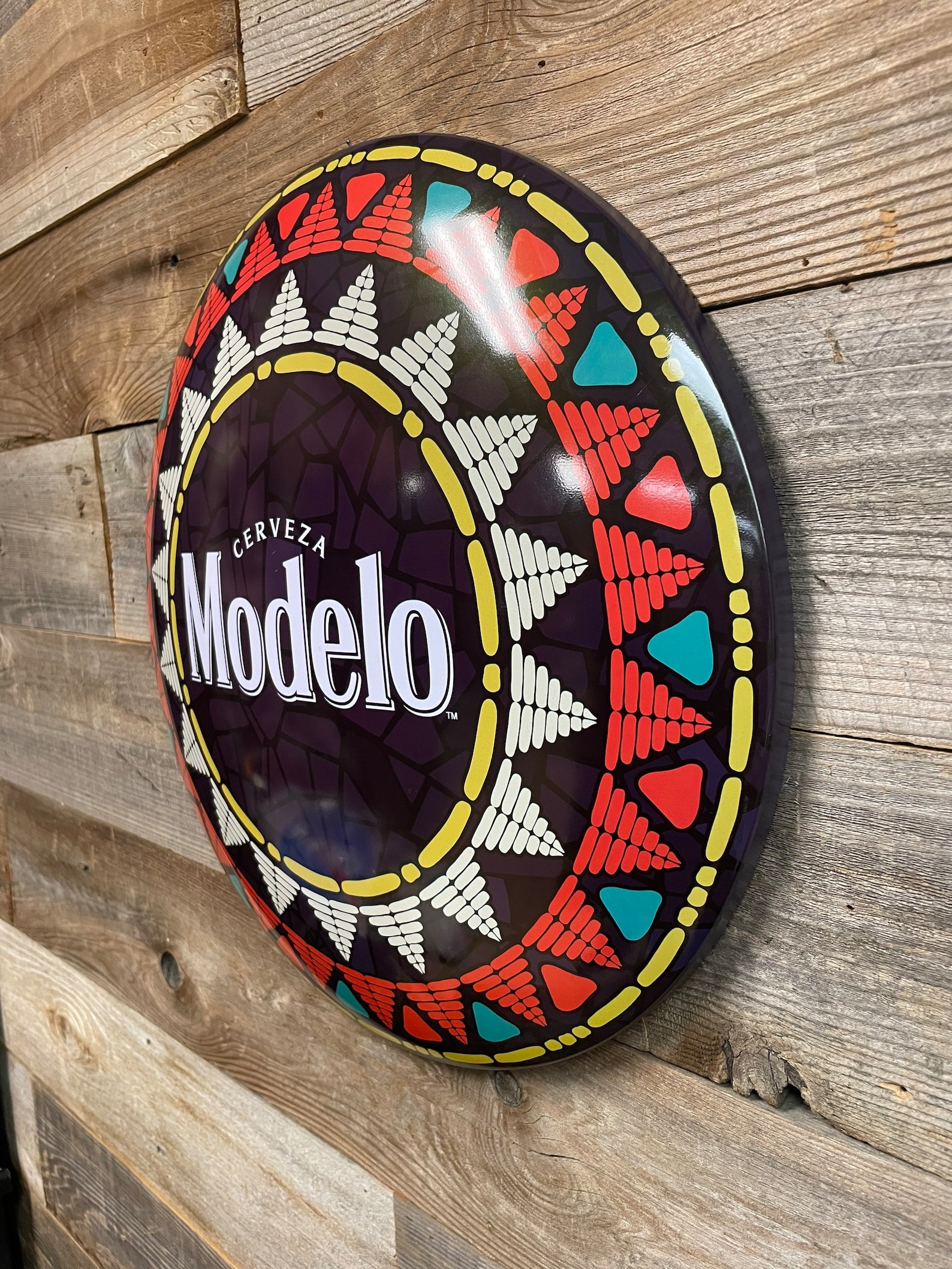 Modelo Aztec Design Logo Round Domed Shaped Metal Sign - Etsy