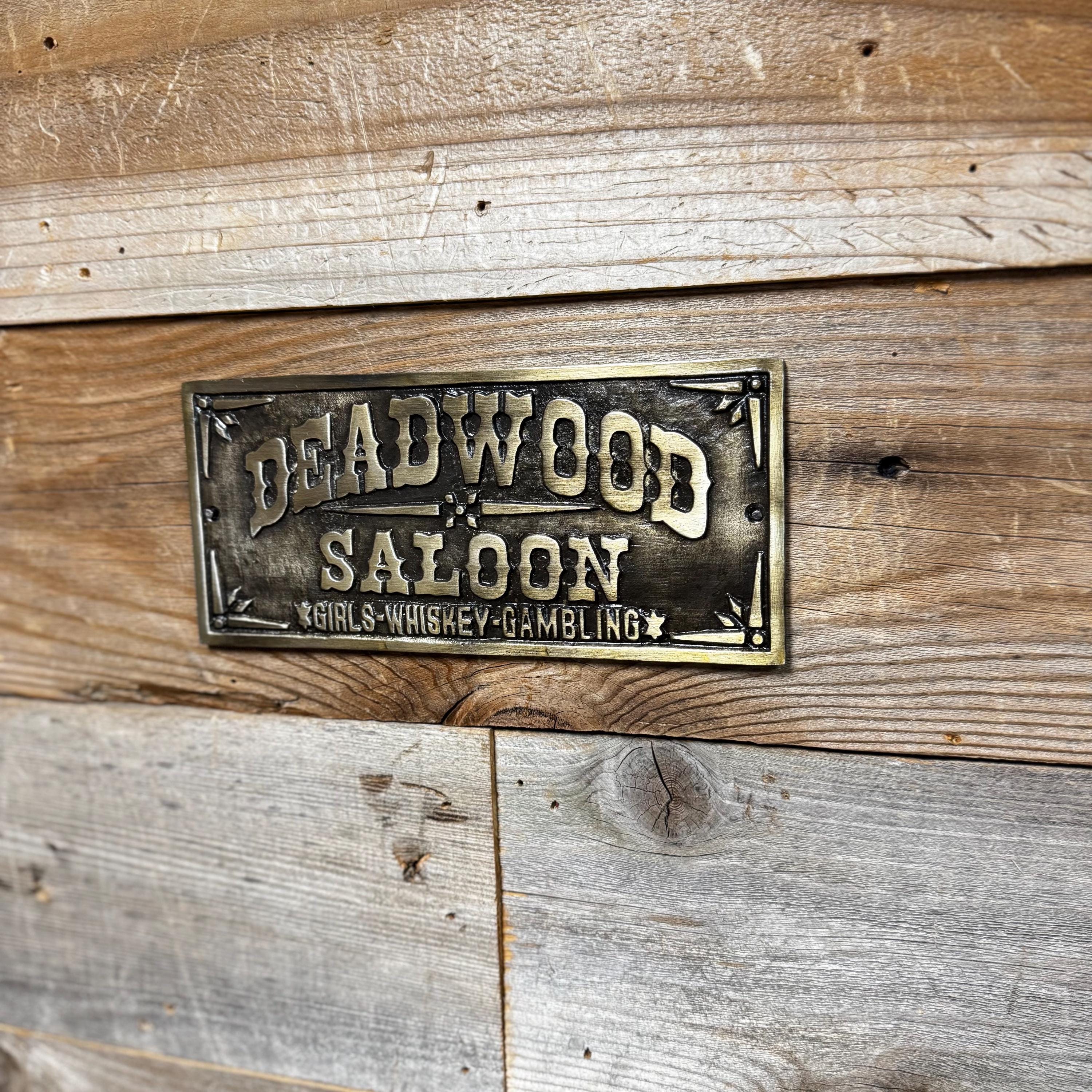 Deadwood Saloon Girls Whiskey Gambling Plaque (7.5” X 3.5”), Aluminum ...