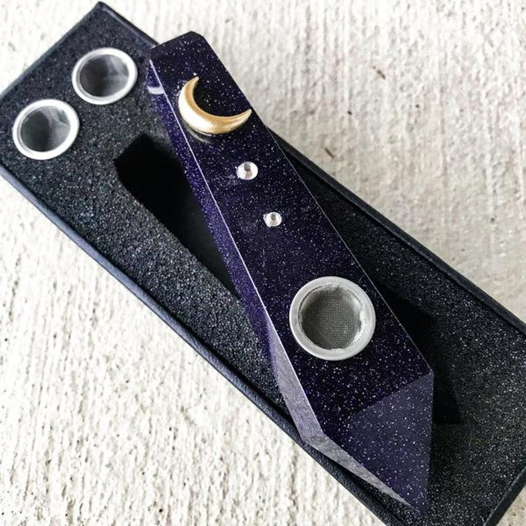 MIDNIGHT Crystal Pipe 2 Extra Filters Smoking Supplies Quartz Natural ...