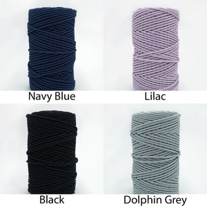 4mm Rope 21 Colours 100% RECYCLED Macrame 3 Ply Triple Rope/500 Ft ...