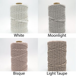 4mm Rope 21 Colours 100% RECYCLED Macrame 3 Ply Triple Rope/500 Ft ...