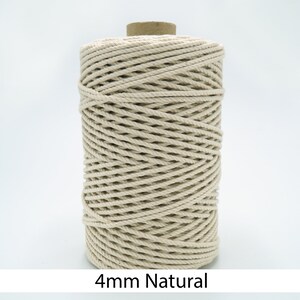 4mm Rope 21 Colours 100% RECYCLED Macrame 3 Ply Triple Rope/500 Ft ...