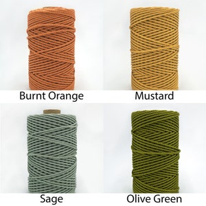 4mm Rope 21 Colours 100% RECYCLED Macrame 3 Ply Triple Rope/500 Ft ...