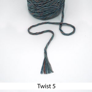 3mm/5mm Multi-coloured Twisted String 5 Colours 100% Recycled Macrame ...