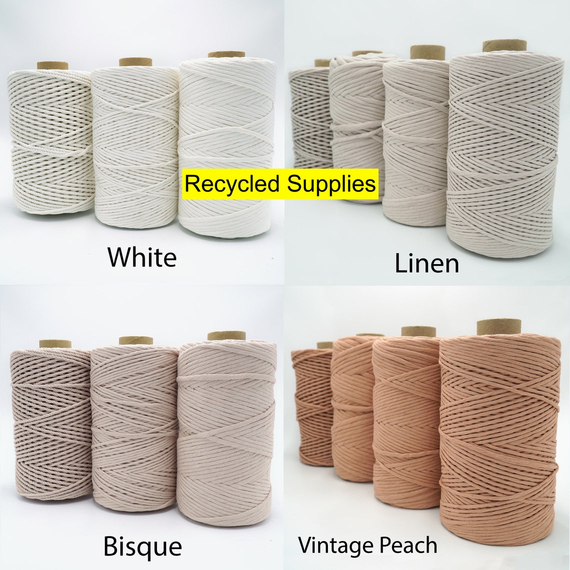 9mm String 100% RECYCLED Macrame Twisted String/275 Ft/cotton String ...