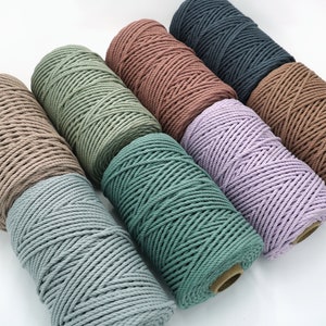 4mm Rope 21 Colours 100% RECYCLED Macrame 3 Ply Triple Rope/500 Ft ...