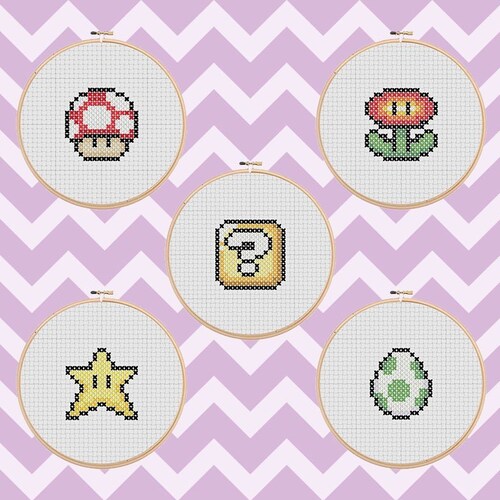 Mario Power Ups Christmas Ornaments Video Game Set of 5 Mini - Etsy