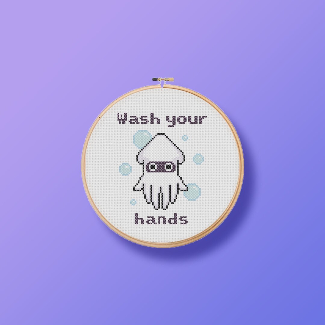 Blooper Wash Your Hands Video Gamer Bathroom Cross Stitch Pattern PDF ...