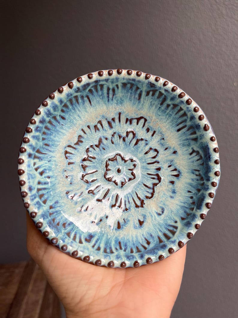 Handmade Ceramic Small Bowl/ Dish With Flower Texture Inside - Etsy