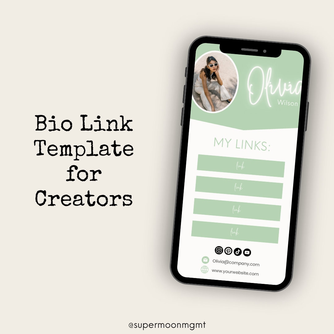 Simple Bio Link Template - Customizable on Canva | for Content Creators ...