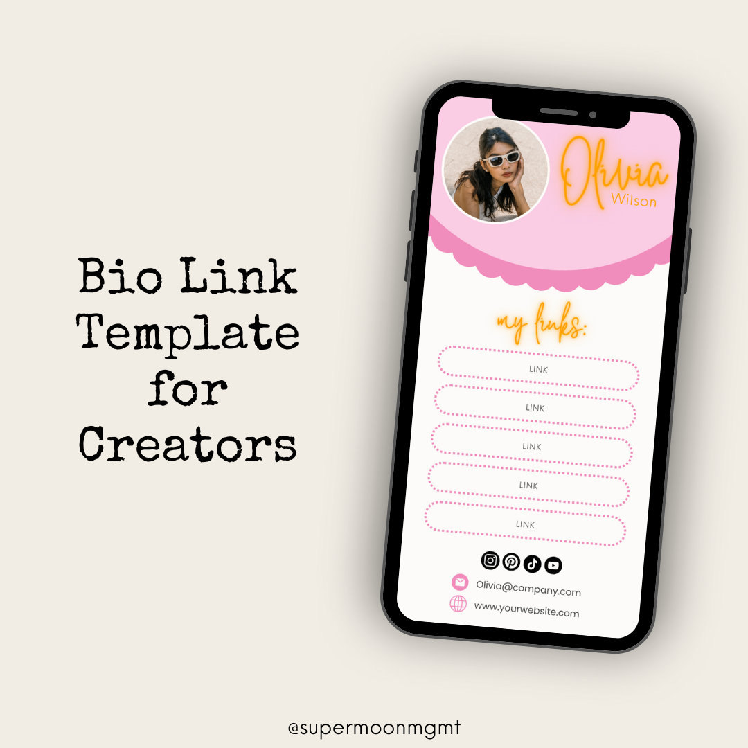 Girly Bio Link Template - Customizable on Canva | for Content Creators ...