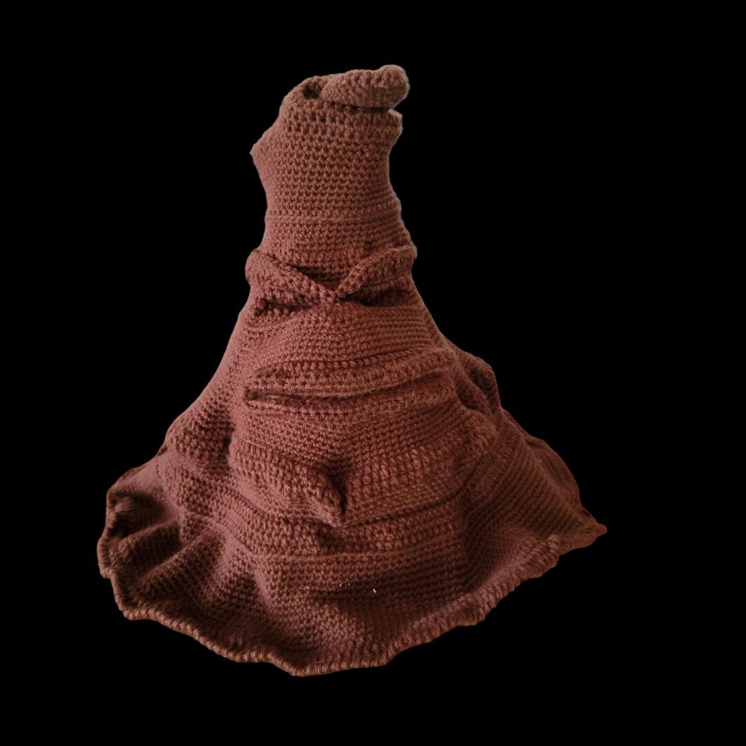 Crochet Sorting Hat, Harry Potter Inspired Hat, Harry Costume, Fan Hat, Brown Crochet, Hat With ...