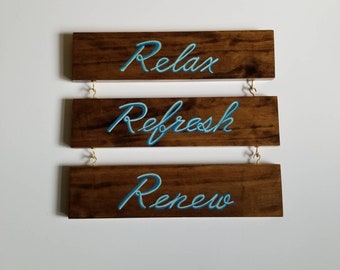 Relax Refresh Renew Sign | Etsy