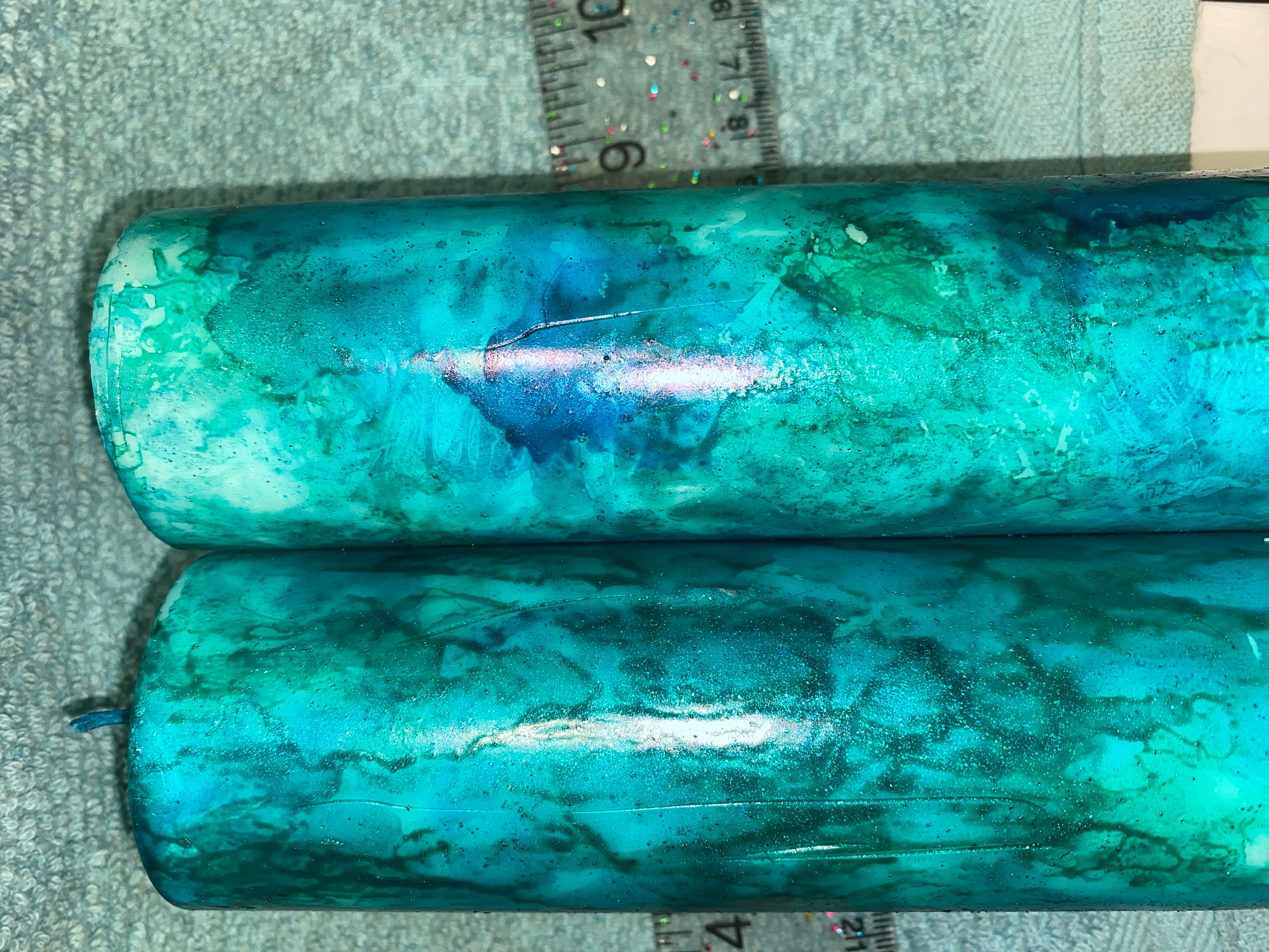 Marbled Pillar Candles Set of Two.pick Your Choice of Colors 2 X 6 ...
