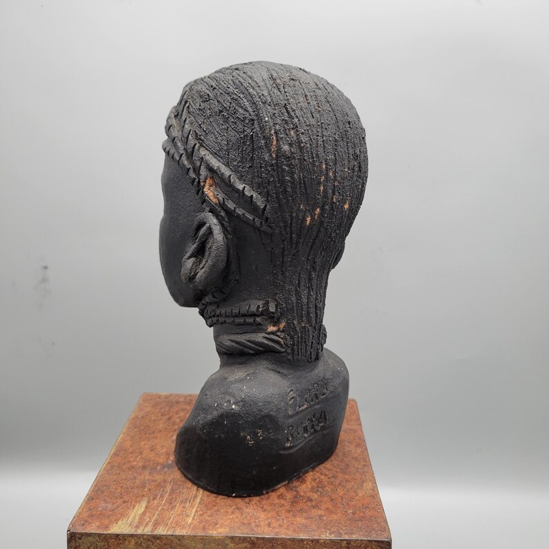 Signed Flora Busia Sculpted Clay Bust of Maasai Woman - Etsy