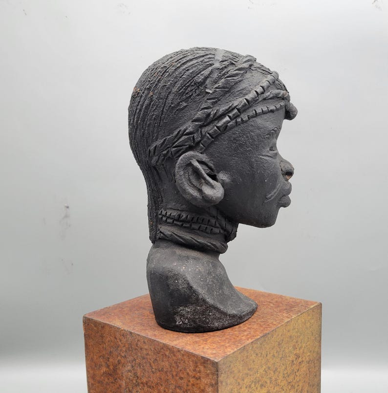 Signed Flora Busia Sculpted Clay Bust of Maasai Woman - Etsy