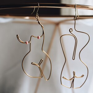 Wire Abstract Woman's Body Earrings Series 2 - Etsy