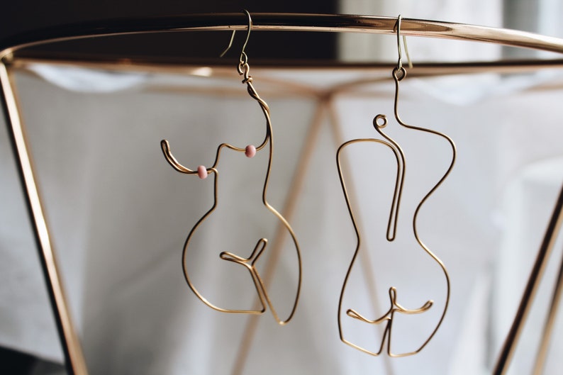 Wire Abstract Woman's Body Earrings Series 2 - Etsy