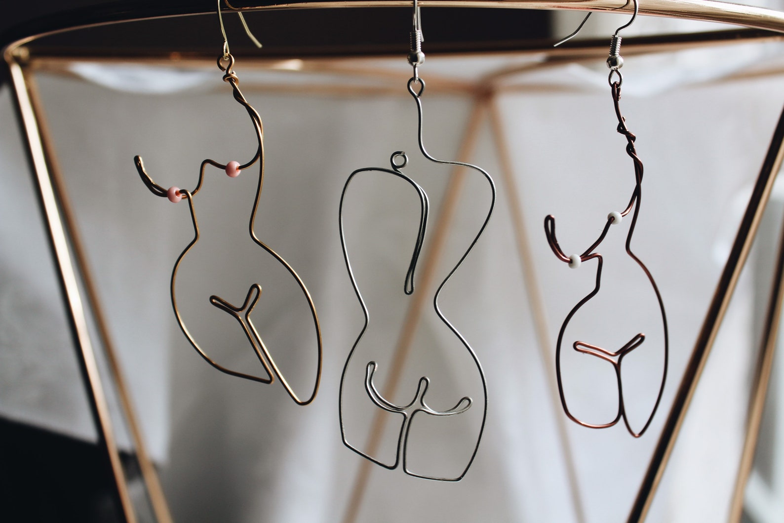 Wire Abstract Woman's Body Earrings Series 2 - Etsy