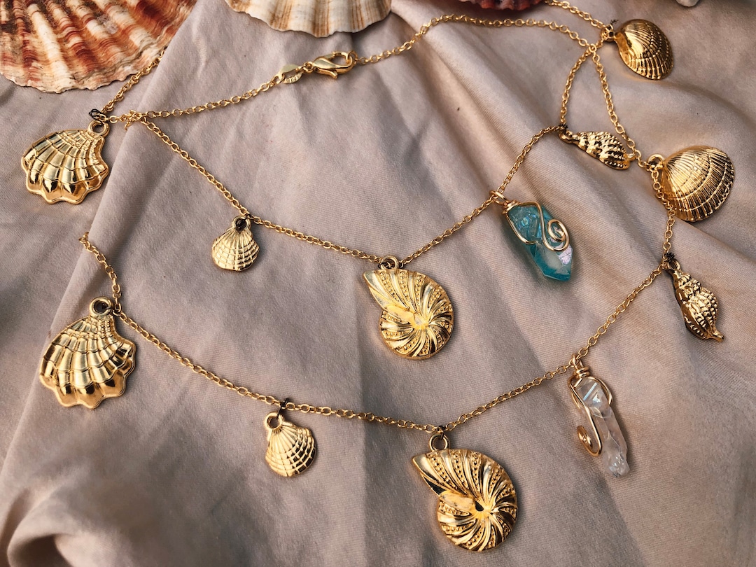 Treasures of the Siren Shell Charm Necklace - Etsy