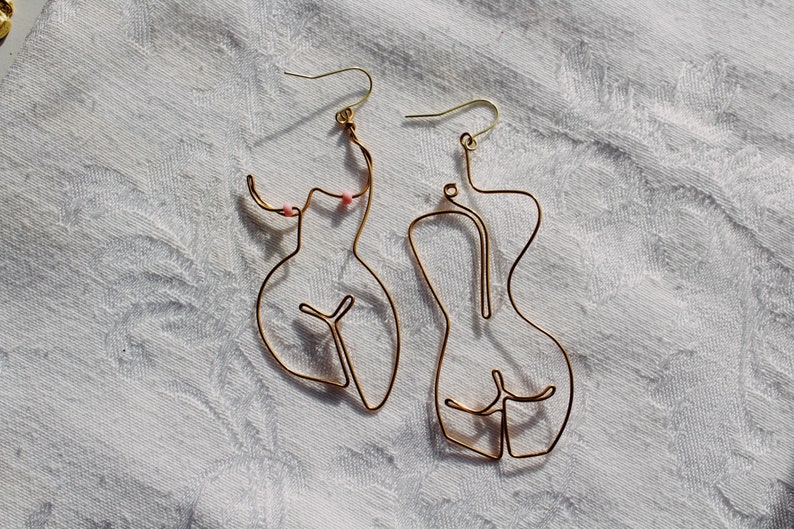 Wire Abstract Woman's Body Earrings Series 2 - Etsy