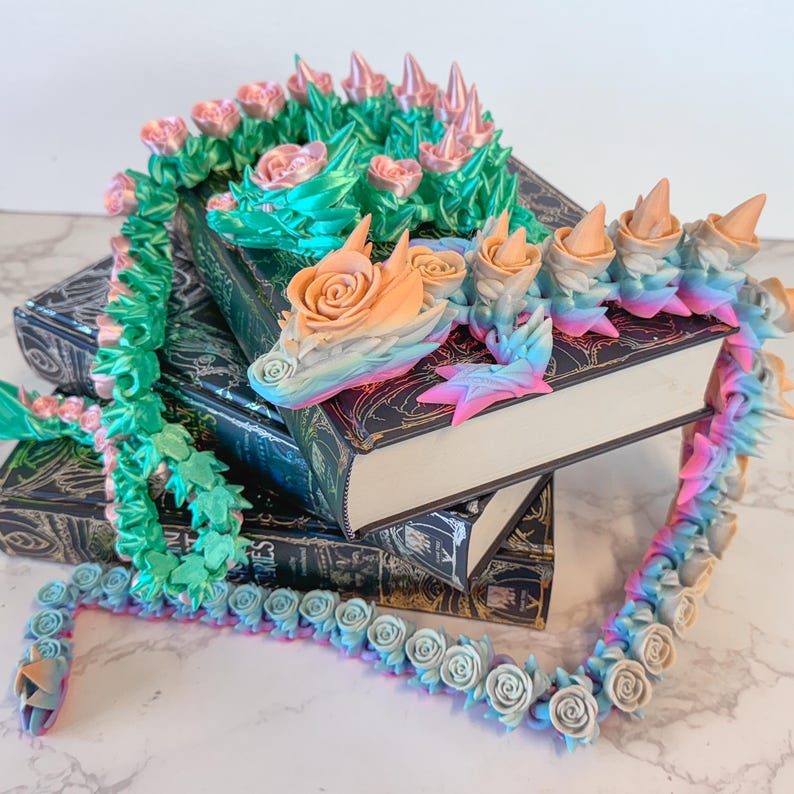 Articulated Rose Dragon | 3D Printed Fantasy Fidget Toy - Etsy
