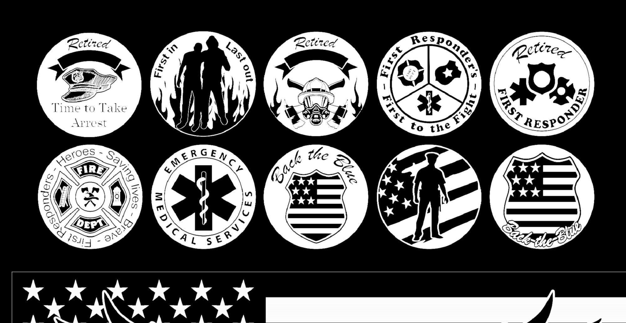 American Flag Eagle Multi Insert First Responder Design File - Etsy