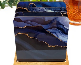 Blue Coaster Set | Etsy