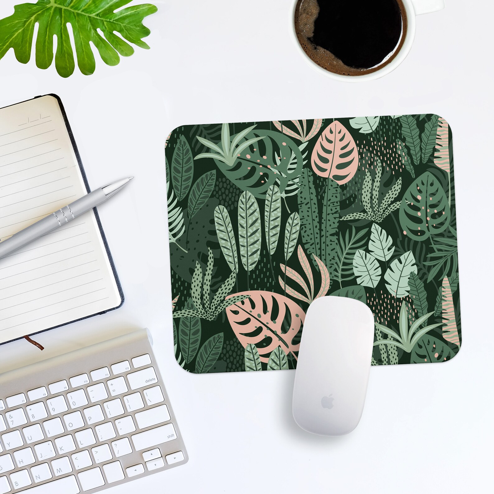 Jungle Leaf Mouse Pad Monstera Plant Print Mousepad Unique - Etsy UK