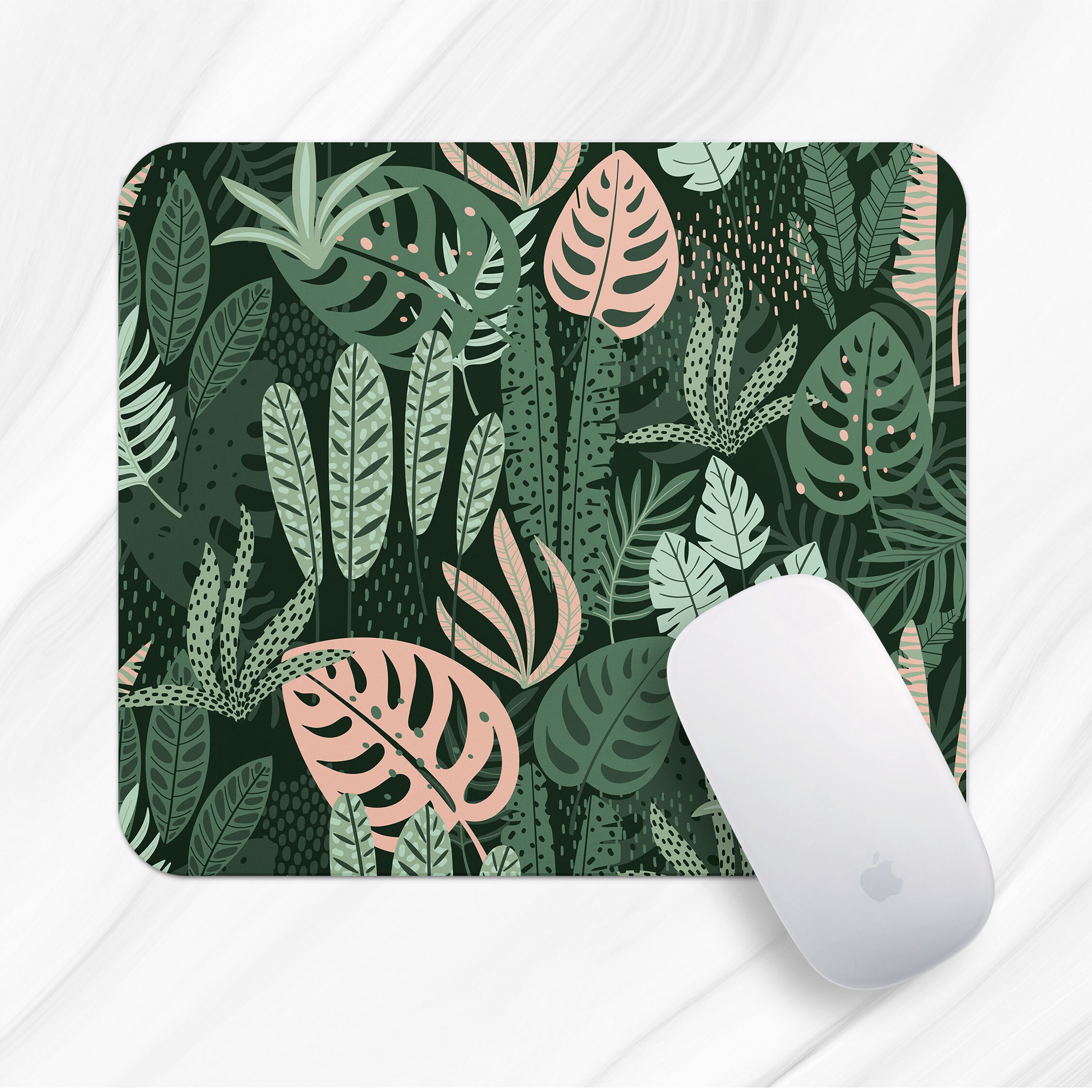Jungle Leaf Mouse Pad Monstera Plant Print Mousepad Unique - Etsy UK