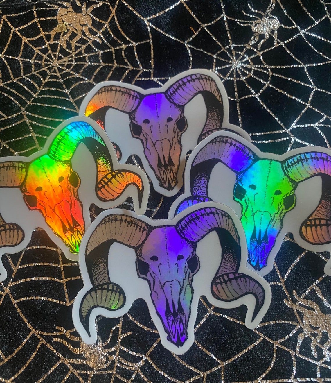 Holographic Hand-drawn Ram Skull Sticker - Etsy