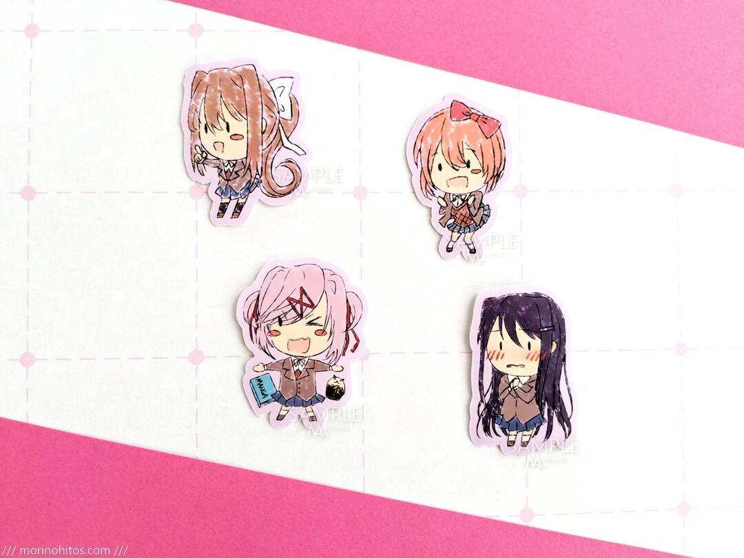 DDLC Doki Doki Literature Club - Monika + Sayori + Yuri + Natsuki || 2 ...