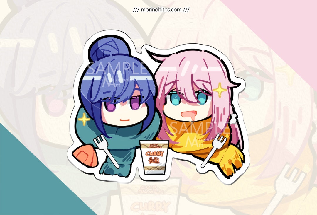 Yuru Camp Kagamihara Nadeshiko Shima Rin 3 Vinyl Sticker Laptop Decal ...