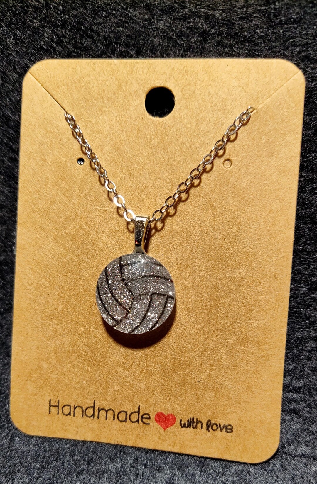 Volleyball Necklace, Volleyball Resin Necklace, Volleyball Jewelry ...