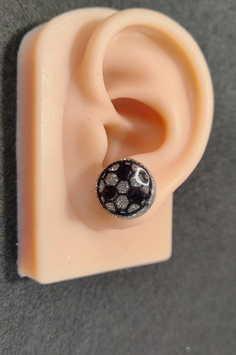 Soccer Earrings, Glitter Soccer Earrings, Soccer Studs, Sports Earrings ...