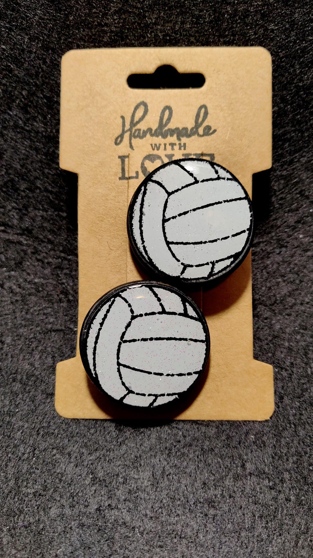 Volleyball Clips, Resin Volleyball Hair Clips, Glitter Volleyball Round ...